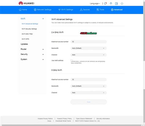Huawei G CPE Pro Web UI Setting Options G LTE Mall