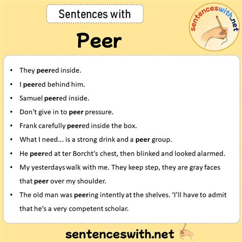 Sentences With Peer Sentences About Peer Sentenceswithnet