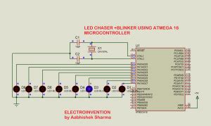 LED Chaser Using Microcontroller AVR ATmega Electroinvention