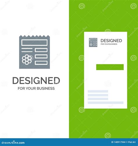 Basic Ui Manu Document Grey Logo Design And Business Card Template Stock Vector