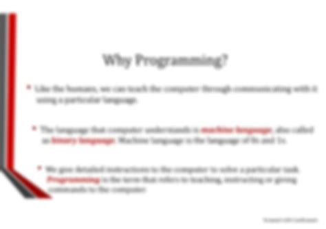 SOLUTION: Importance of programming computer programming language with example - Studypool