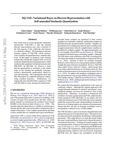 pdf sq vae variational bayes on discrete representation with self