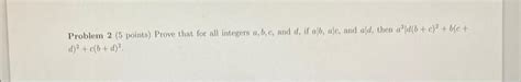 Solved Problem 2 5 Points Prove That For All Integers