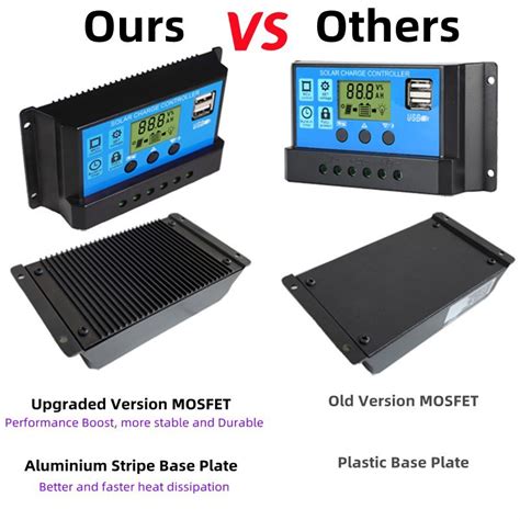 고성능 태양광 충전 컨트롤러 10a 20a 30a 12v24v 자동 Pwm 조절기 Lcd 디스플레이 듀얼 Usb 포트