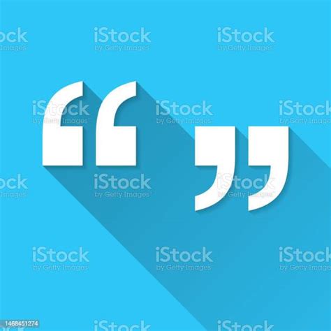 인용 부호 파란색 배경에 아이콘 긴 그림자가 있는 평면 디자인 3차원 형태에 대한 스톡 벡터 아트 및 기타 이미지 3차원 형태 Brand Name Online