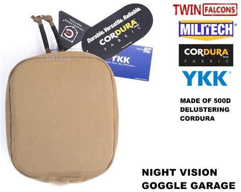 Militech Twinfalcons Tw Delustered Cordura Nvd Nod Nvg Garage For Helmet Night Vision Device