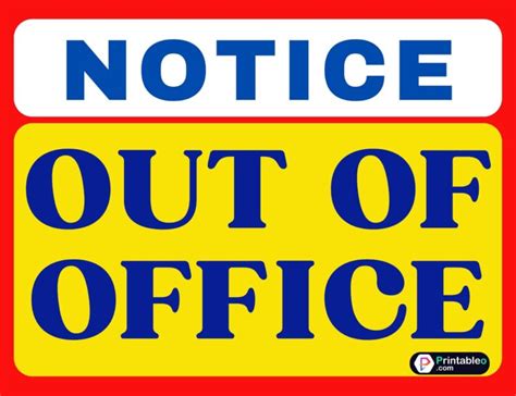 Out Of Office Sign Download Printable Pdfs