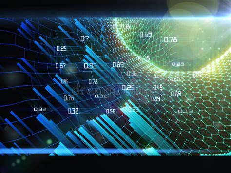 abstract analysis grid algorithm data on blue background big data 3d