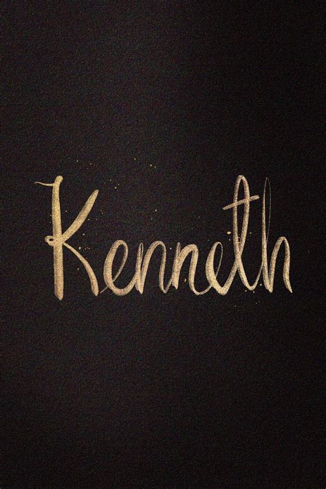 Gold Sparkling Kenneth Name Cursive Free Photo Rawpixel