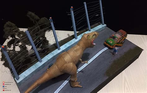 Paperhobby Jurassic Park T Rex Cage Scene 135
