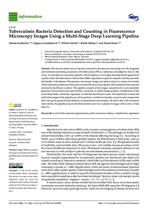 Pdf Tuberculosis Bacteria Detection And Counting In Fluorescence Microscopy Images Using A