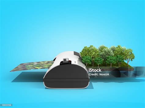 현대 고해상도 와이드 포맷 인쇄 개념 진짜 숲 블루에 프린터 3d 렌더링을 통해 전달 하는 이미지 변환 광대한에 대한 스톡 사진 및 기타 이미지 Istock