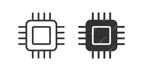 Ícone De Chip De Computador Sinais De Processador Símbolo De Cpu