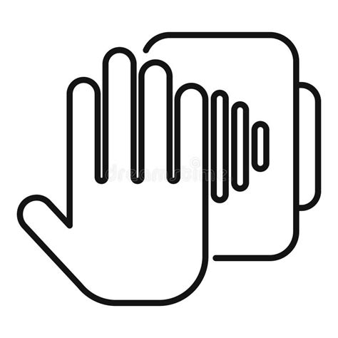 Signature Palm Scanning Icon Outline Vector Identity Voice Stock Illustration Illustration Of