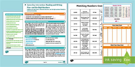 👉 Y5 Maths Intervention Read And Write 5 And 6 Digit Numbers
