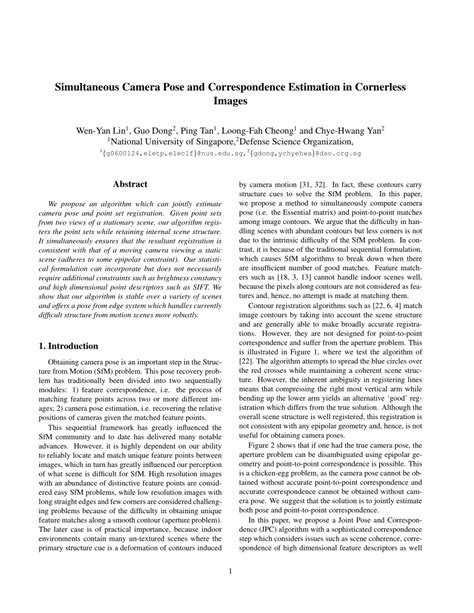 pdf simultaneous camera pose and correspondence estimation in