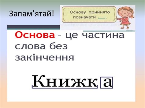 Презентація Закінчення та основа слова