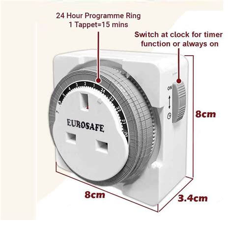 3h Eurosafe 24hrs 13a Segment Plug In Analogue Timer Switch [sirim] Shopee Malaysia