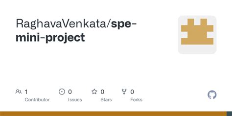 GitHub RaghavaVenkata Spe Mini Project