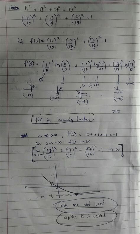 The Equation 11 13 17 19 0 Has No Real Root Only One Real Root Exactly