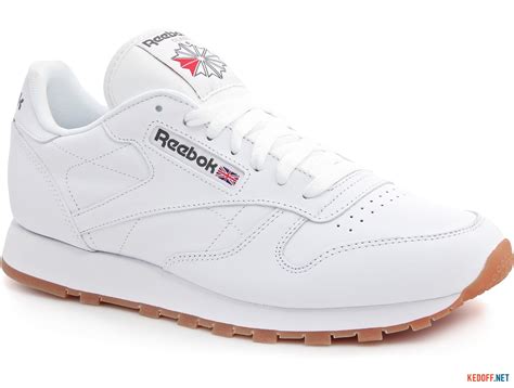 Мужские кроссовки Reebok Classic Leather White/Gum 49799 (белый ...