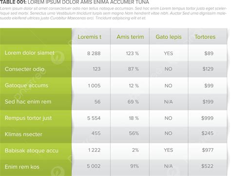 Simple Accordion Stylized Data Table Layout Template Display Info