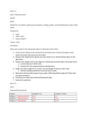 PHY Lab Measurements And Graphing Practice Course Hero