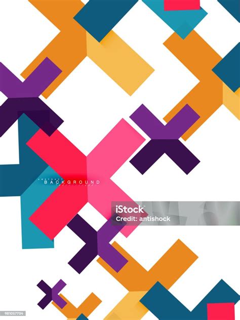 여러 가지 빛깔된 추상적인 기하학적 도형 기하학 배경 웹 배너에 대 한 0명에 대한 스톡 벡터 아트 및 기타 이미지 0명 3차원 형태 개념 Istock