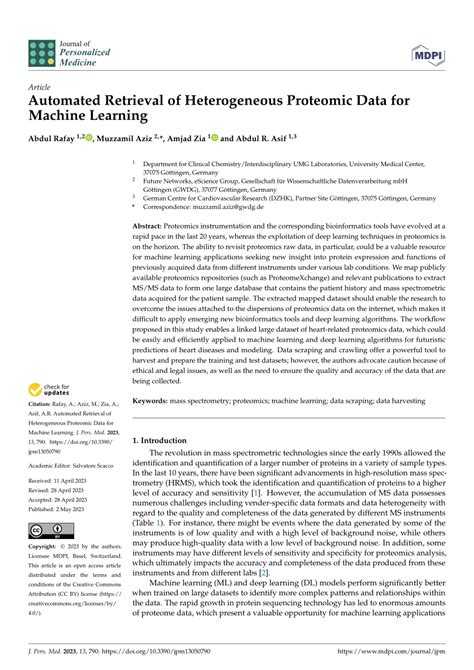 Pdf Automated Retrieval Of Heterogeneous Proteomic Data For Machine