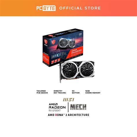 MSI AMD Radeon RX XT MECH X OC GB GDDR Graphic Card OC Edition Shopee Malaysia