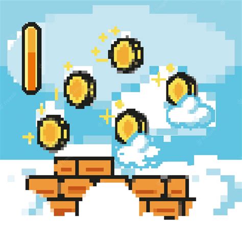 Пиксельный аркадный экран для игры | Премиум векторы