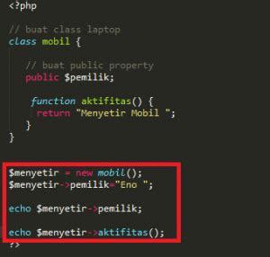 Menggunakan Fungsi Public Pada OOP Dengan PHP