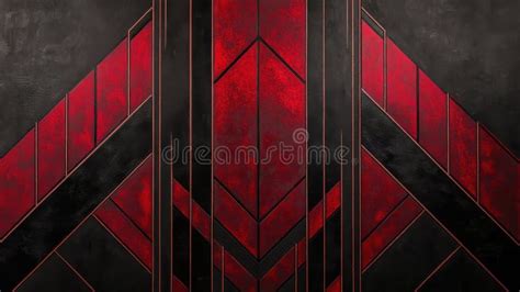 Geometric Abstract Art With Red And Black Angular Patterns And Lines Geometric Abstract Art With Red And Black Angular Patterns And Lines