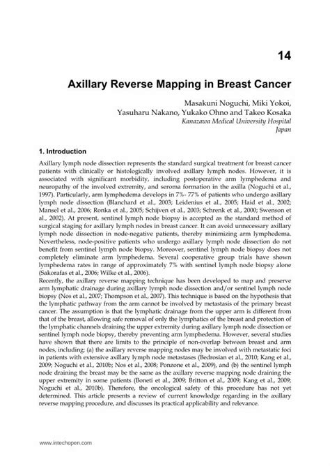 Pdf Axillary Reverse Mapping In Breast Cancer · Axillary Reverse