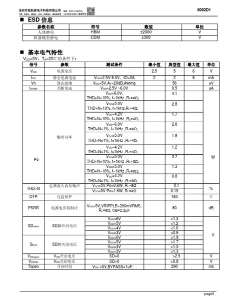 8002d1 Datasheet Interference Free Class Ab Audio Amplifier Unknown