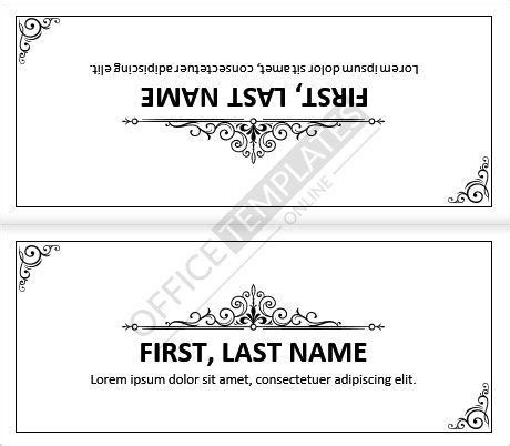 Simple Two Fold Table Name Card Design In MS Word Word Template Name Tag Design Name Card Design