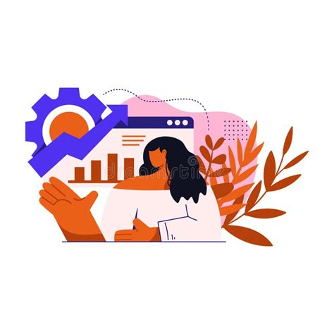 Businesswoman Statistic Graphs Stock Illustrations 227 Businesswoman