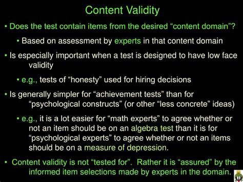 Ppt Face Content And Construct Validity Powerpoint Presentation Id