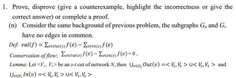solved 1 prove disprove give a counterexample highlight