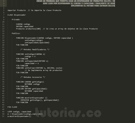 POO Pseudocodigo Clase Dispensador Tutorias Co