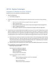 CSP Homework Pdf CSP Big Data Technologies Assignment Modules A B Points