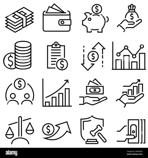 Finance And Business Icons Collection Big Ui Icon Set In A Flat Design Icons Pack Vector