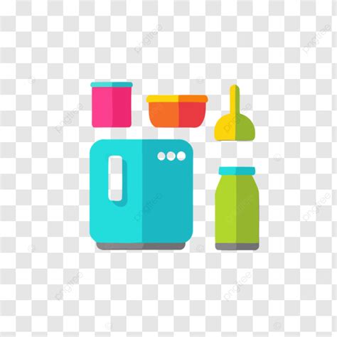 요리 아이콘 다운로드 벡터 흰색 바탕에 가정용품의 단순한 다채로운 아이콘 그림자 없음 작은 프레임 중앙 Png 일러스트