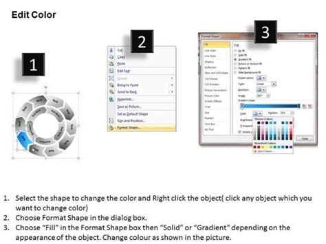 Stages Circular Process Flow Diagram Business Plan Review PowerPoint Templates