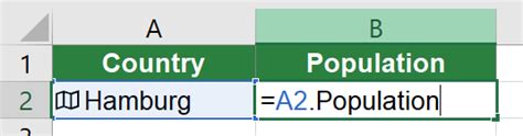 FIELDVALUE Formula In Excel Insert Data Of Companies And Countries