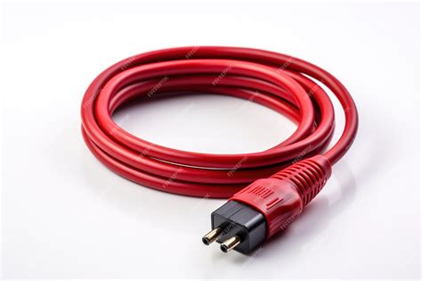 Red Electrical Cord Coiled With Plug Isolated On White Background On A Clear Png Or White