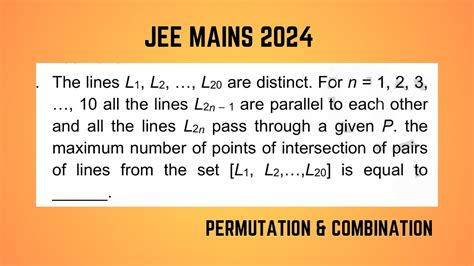Jee Mains 2024 Permutation And Combination Question Youtube