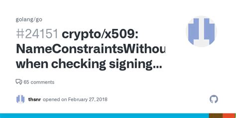 crypto x509 nameconstraintswithoutsans when checking signing