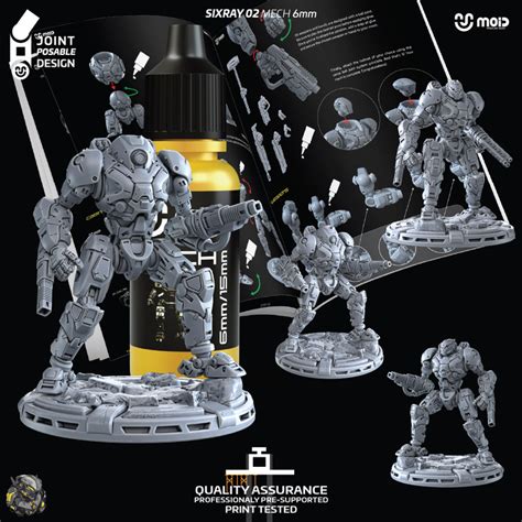 3d printable sixray 02 mech 6mm by moid