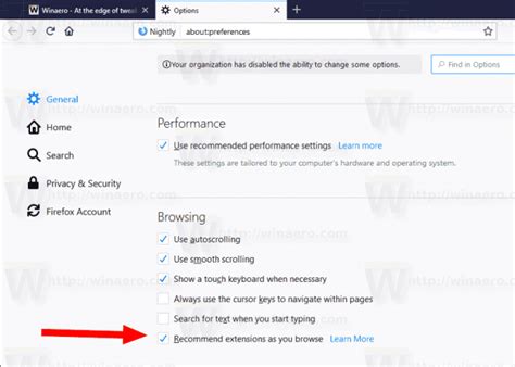 Disable Extension Recommendations In Mozilla Firefox